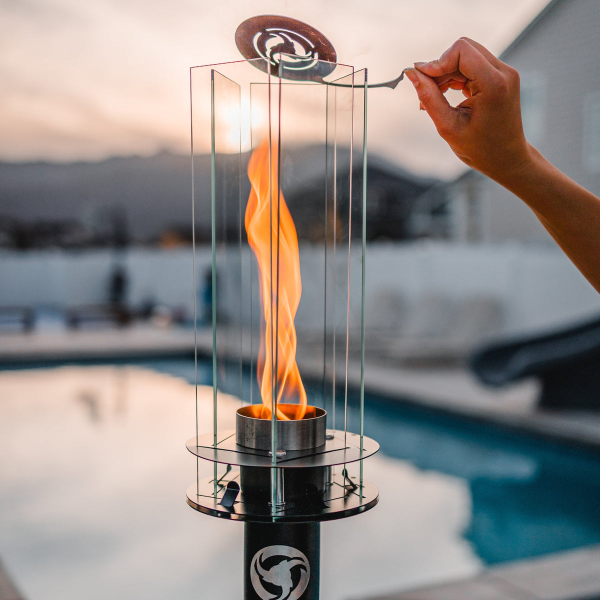 Vortek - Wall/Pillar Mounted Vortex Fire Torch - Halofire Torch