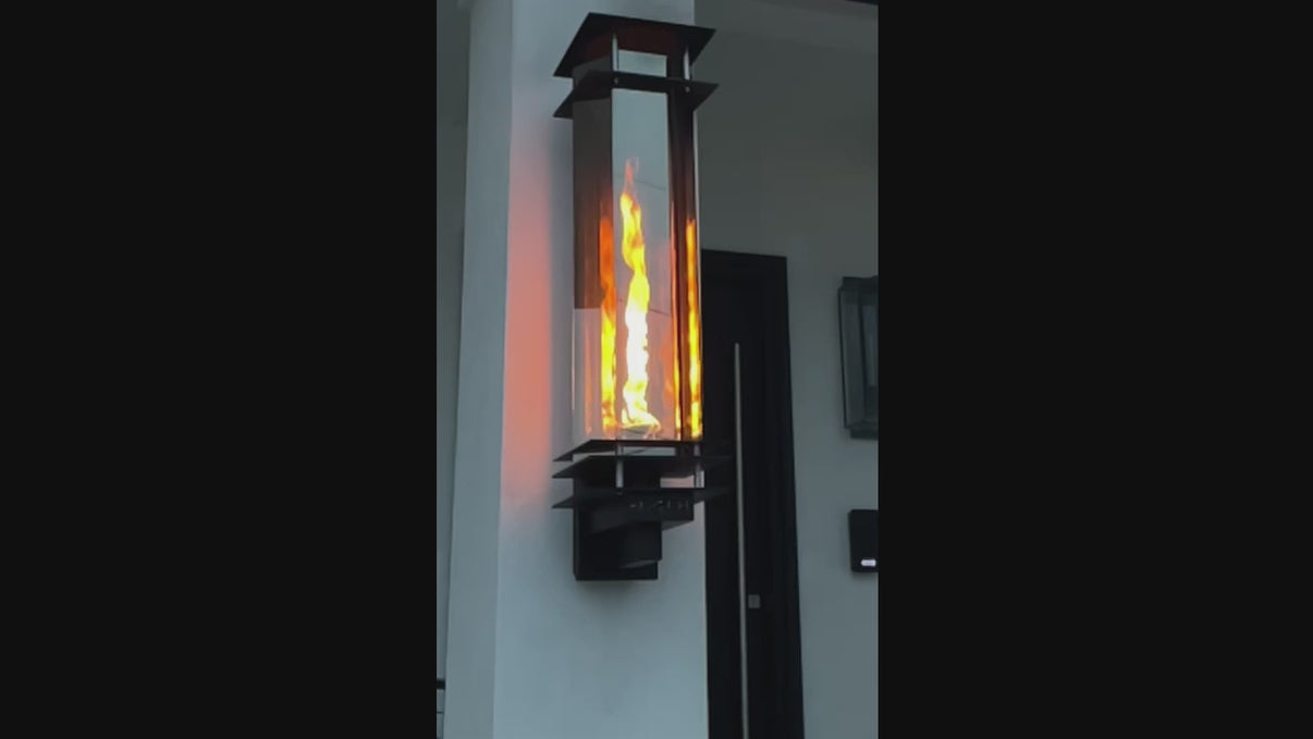 Torrent™ Wall Mount Torch - Architectural Vortex Fire Luminary – Halofire